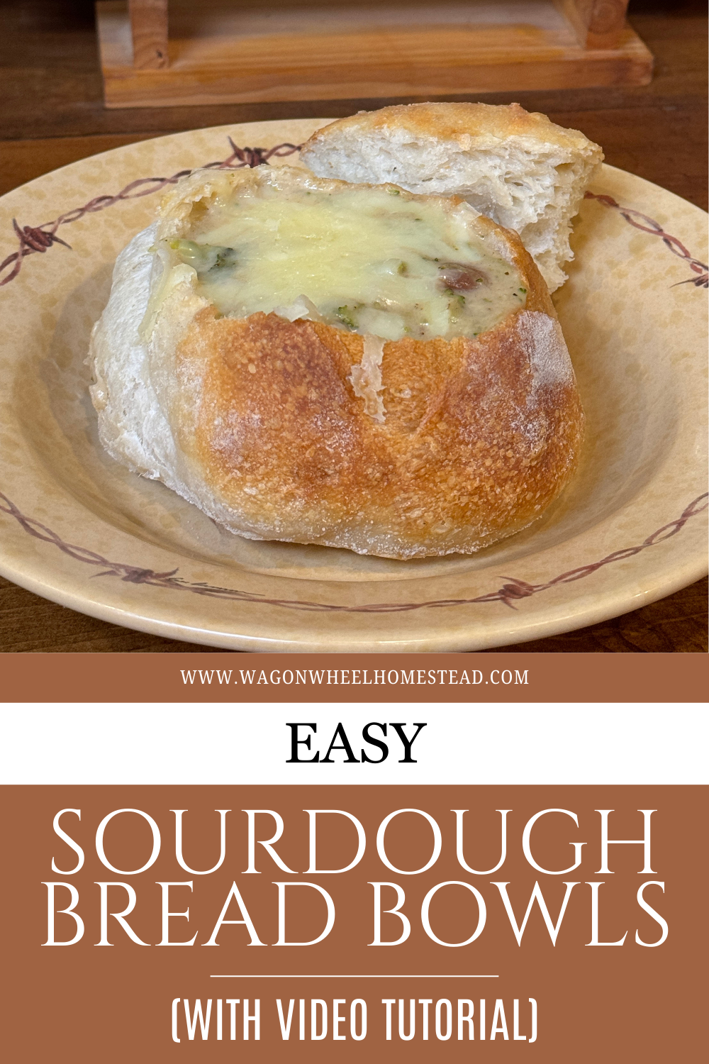 Easy Sourdough Bread Bowls (With Video Tutorial) - Wagon Wheel Homestead