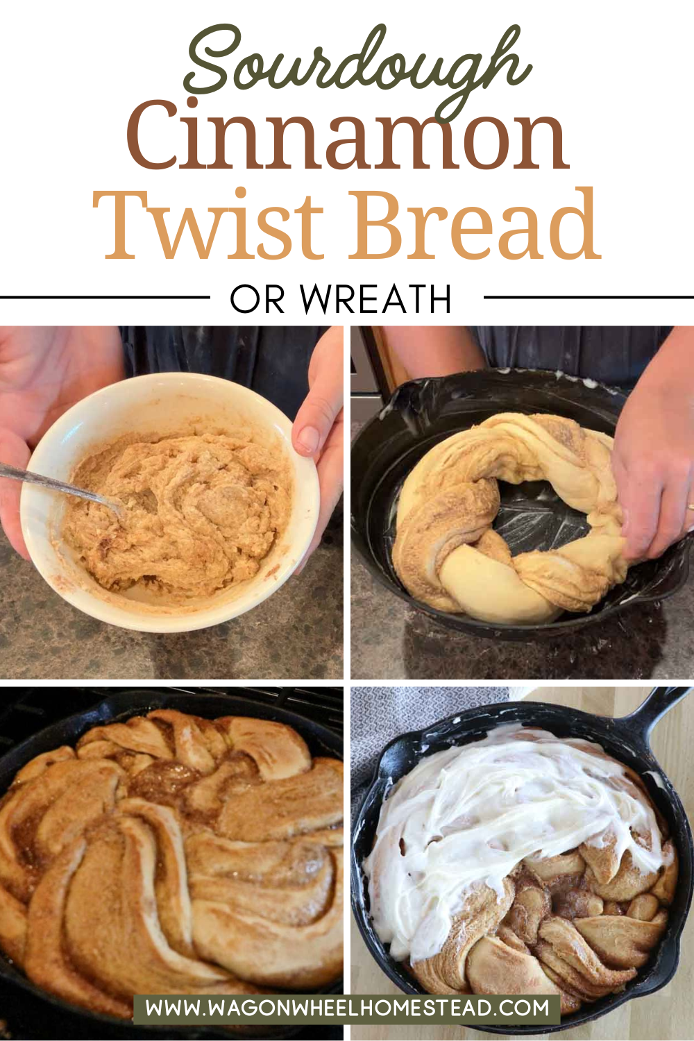 Sourdough Cinnamon Twist Bread Or Wreath - Wagon Wheel Homestead