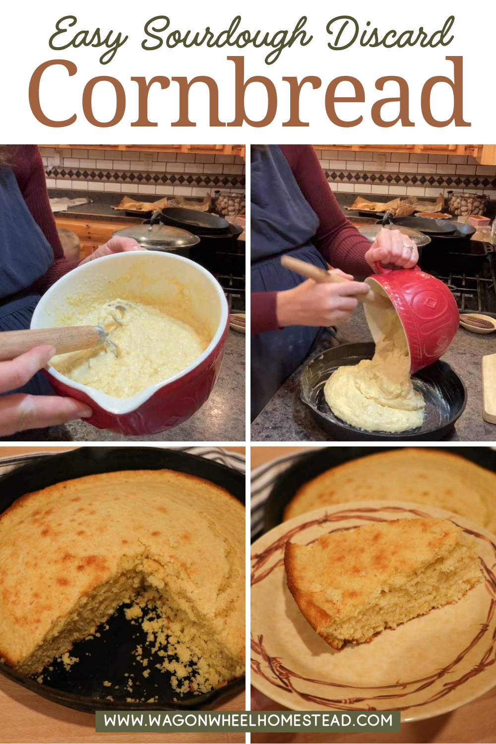 Easy Sourdough Discard Cornbread - Wagon Wheel Homestead