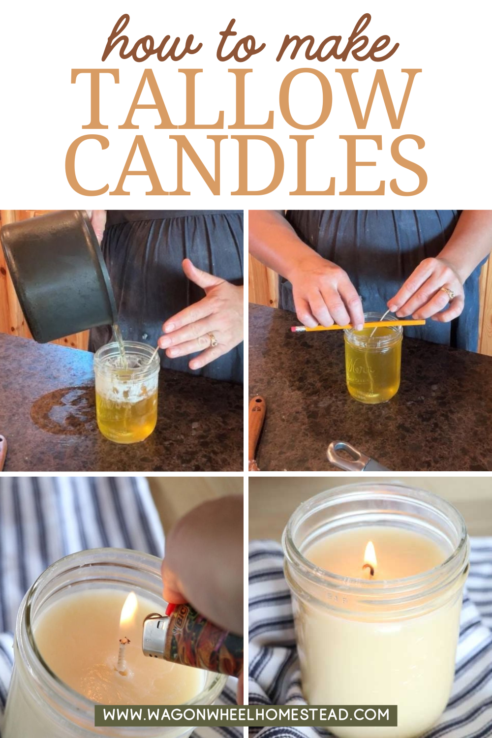 How To Make Tallow Candles - Wagon Wheel Homestead