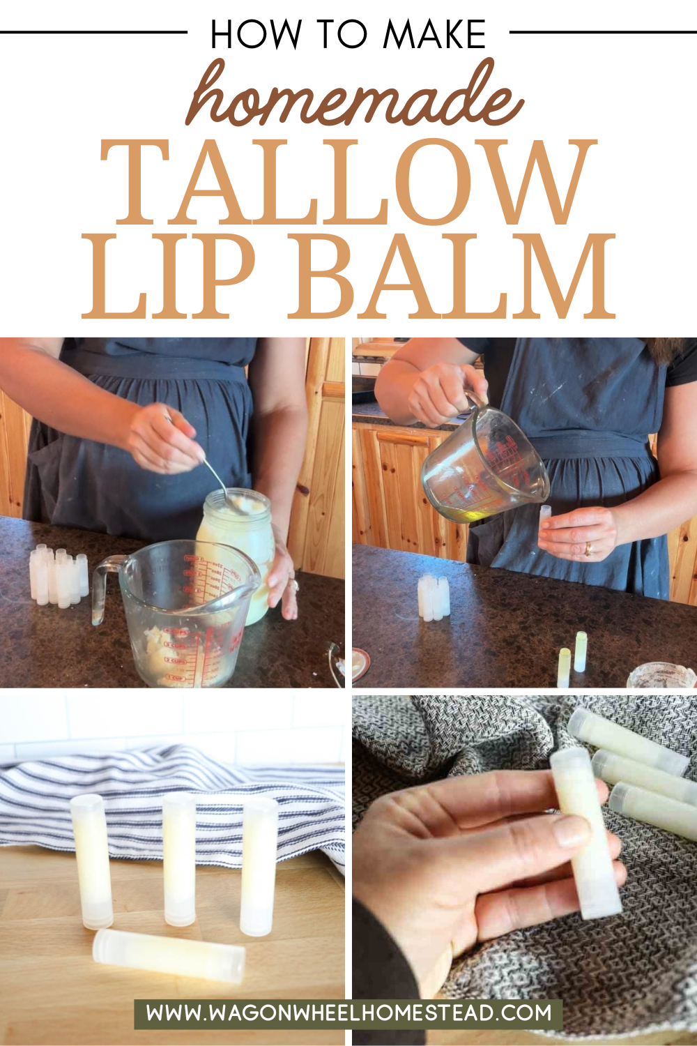How To Make Homemade Tallow Lip Balm - Wagon Wheel Homestead